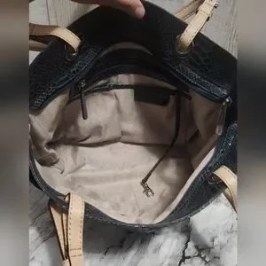 Michael Kors | Bags | Michael Kors Blackdark Green Embossed Python Jet ...